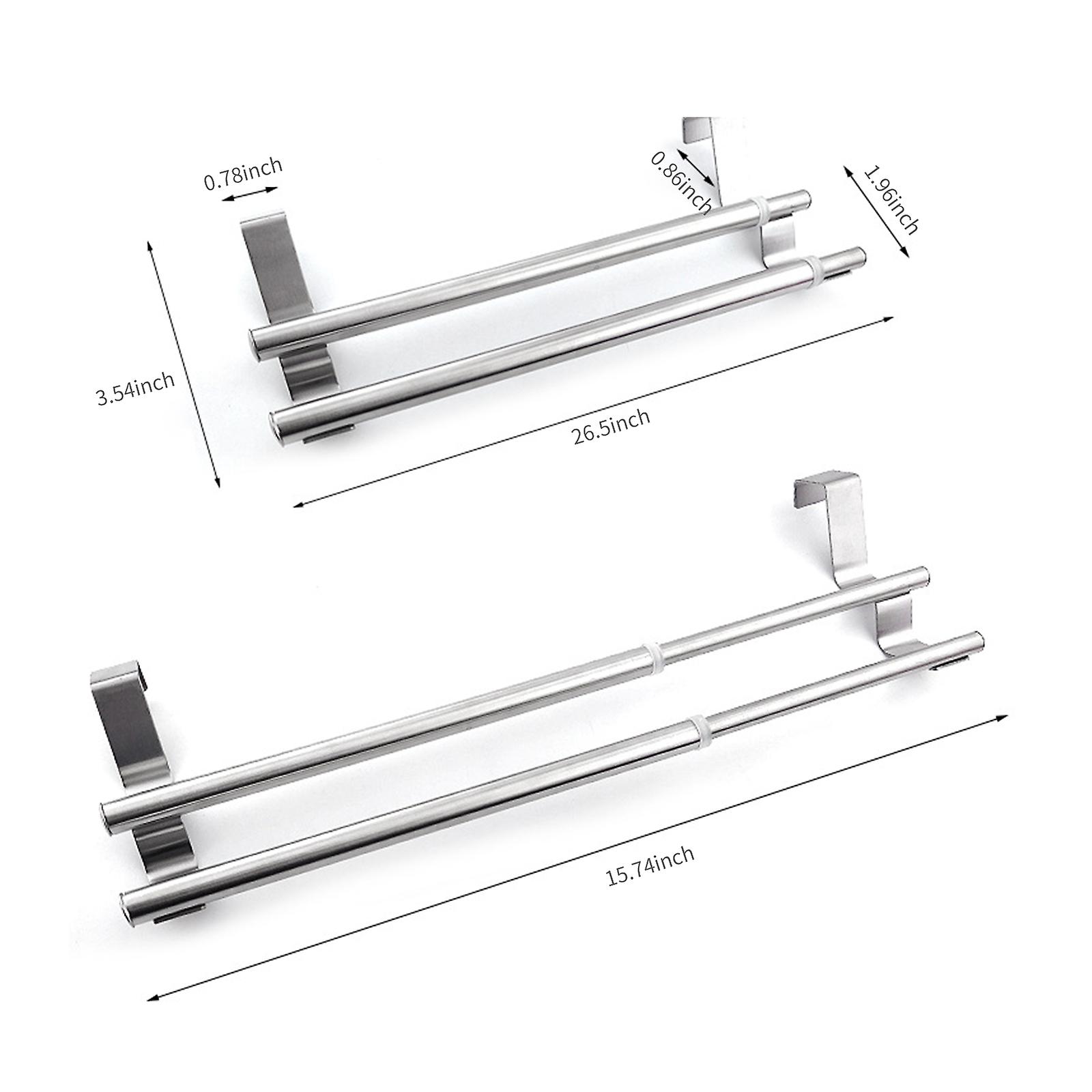 Expandable Double Towel Hanger Over Cabinet Cupboard Doors Stainless ...