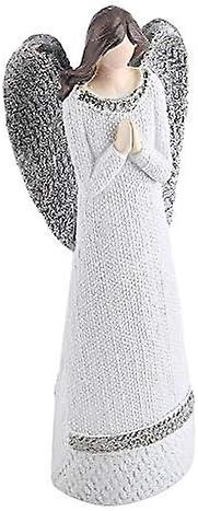 20cm White Resin Sculpture Tabletop Decor Hand Painted Angel Statue ...