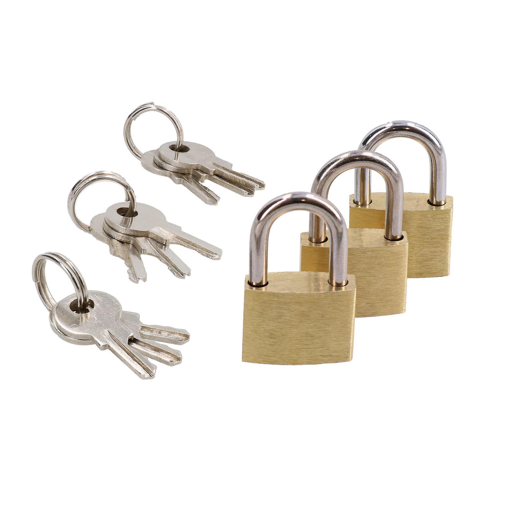 20mm Mini Brass Padlock Set For Suitcases Luggage Rucksacks Tents 15pc ...