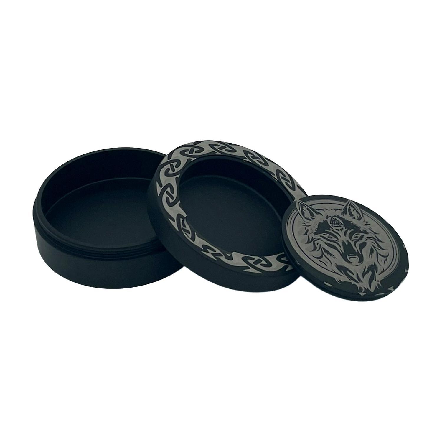 Black aluminium snus box for all snus, with wolf motif | Fruugo UK
