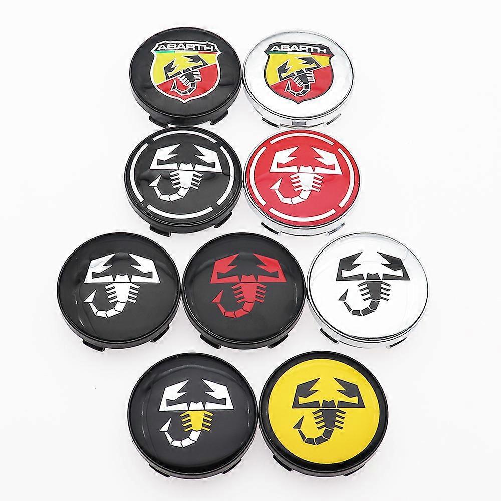 4pcs 56mm 60mm Abarth Logo Car Wheel Center Hub Cap Rim Refit Badge ...