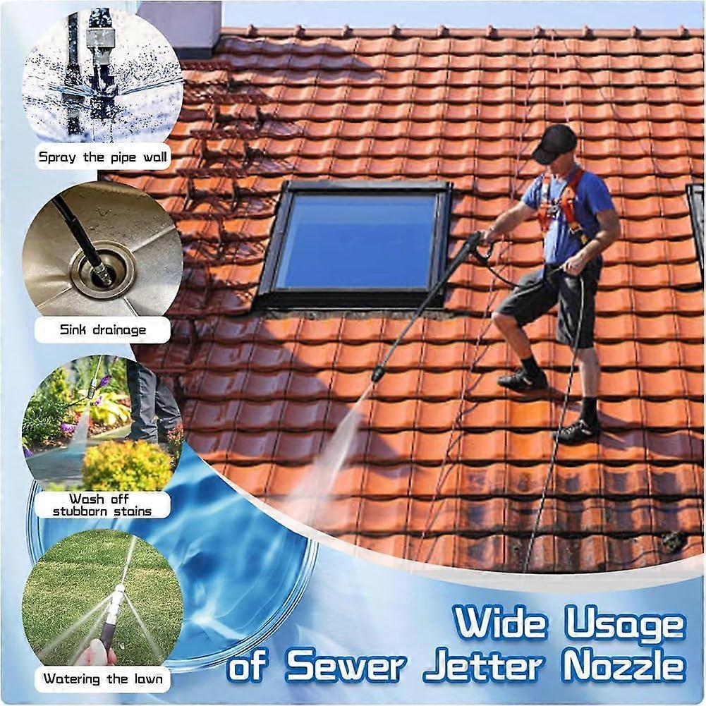 6Piece Sewer Jet Nozzle Kit Stainless Steel Sewer Jetter for Pressure ...