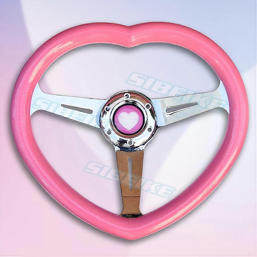 Universal 14inch Heart Steering Wheel Jdm Racing Styling Girly Pink ...