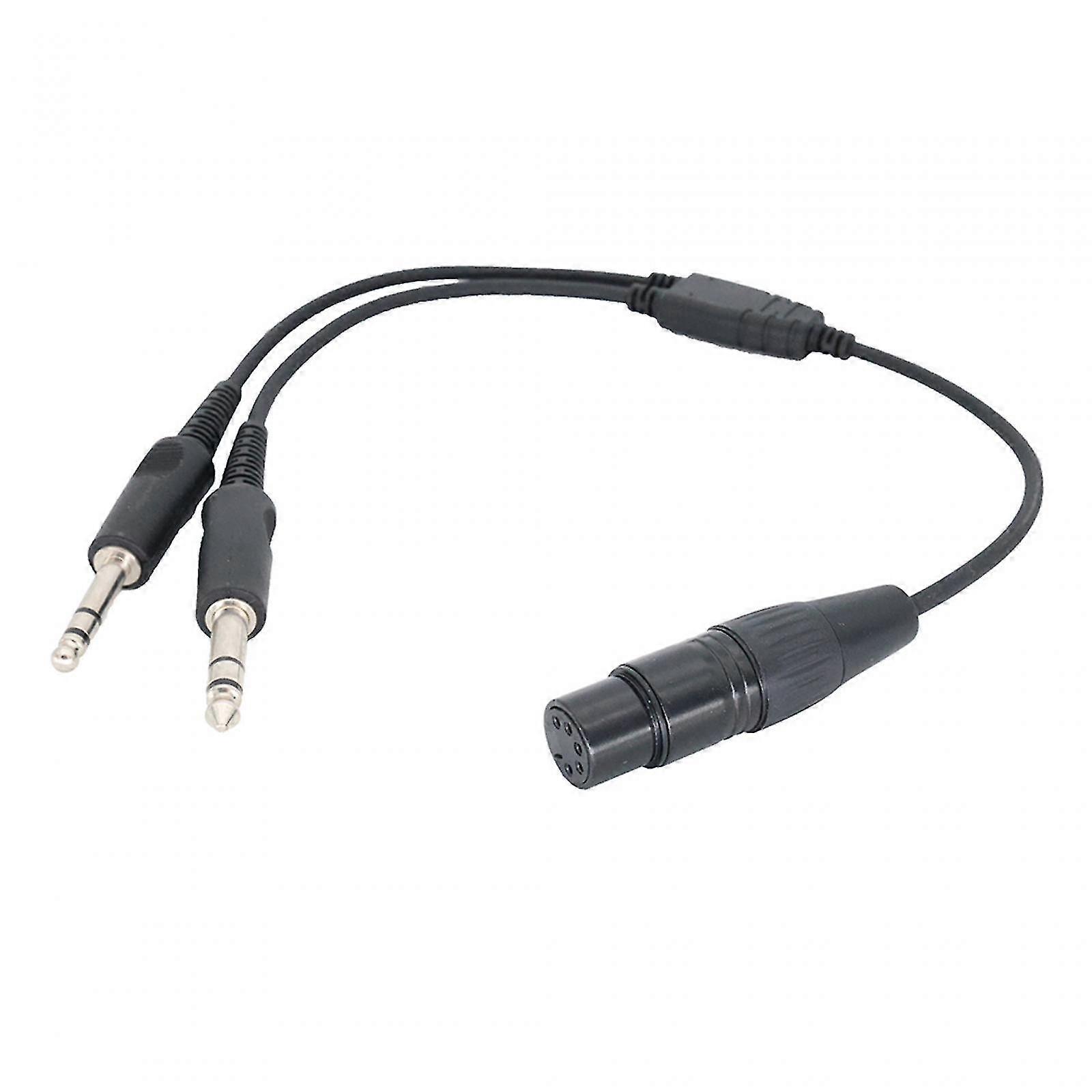 5 Pin Headset Adapter Cable Aviation Headphone Cable For Xlr To Ga Dual ...