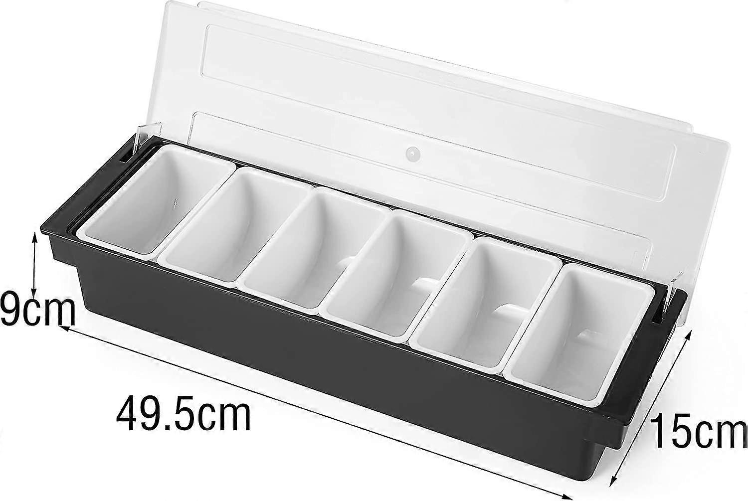 6 Compartment Trays Detachable Topping Station Plastic Pizza ...