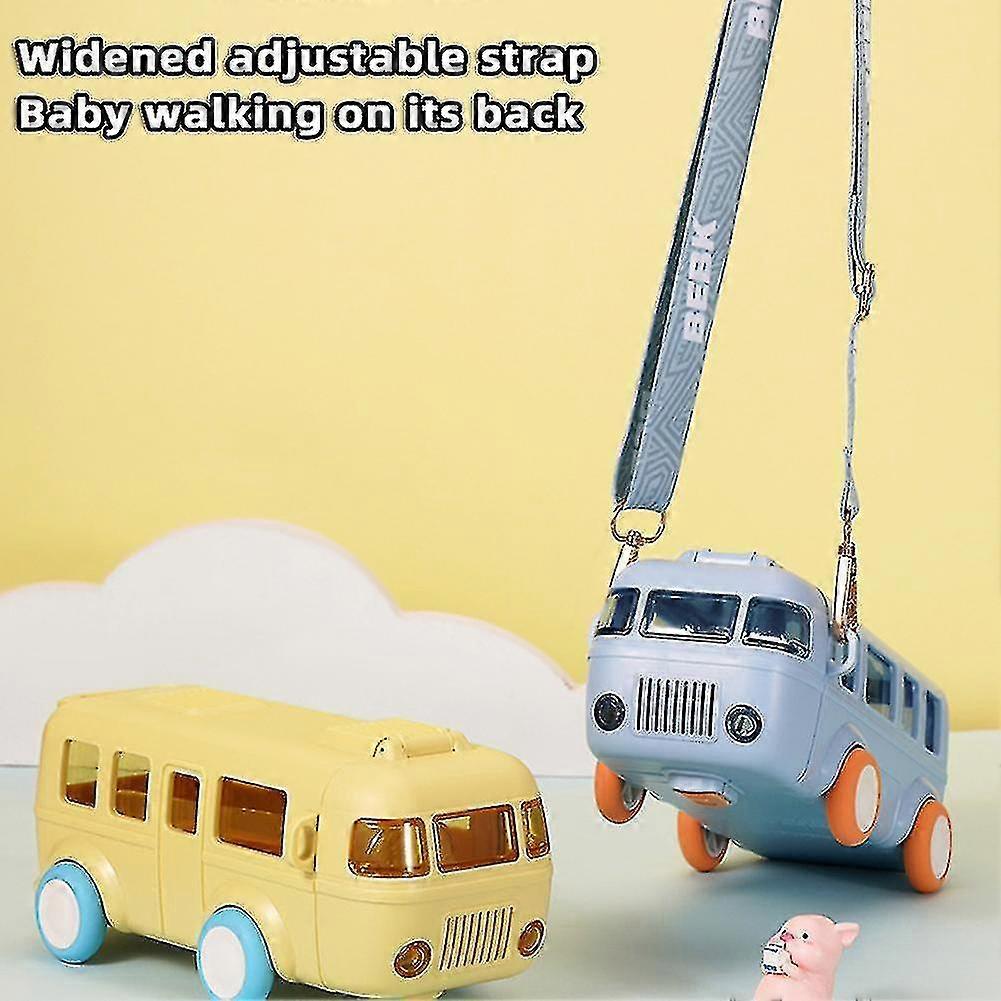 500ml Cute Bus Shape Water Cup Adjustables Strap Design Sports Bottle ...