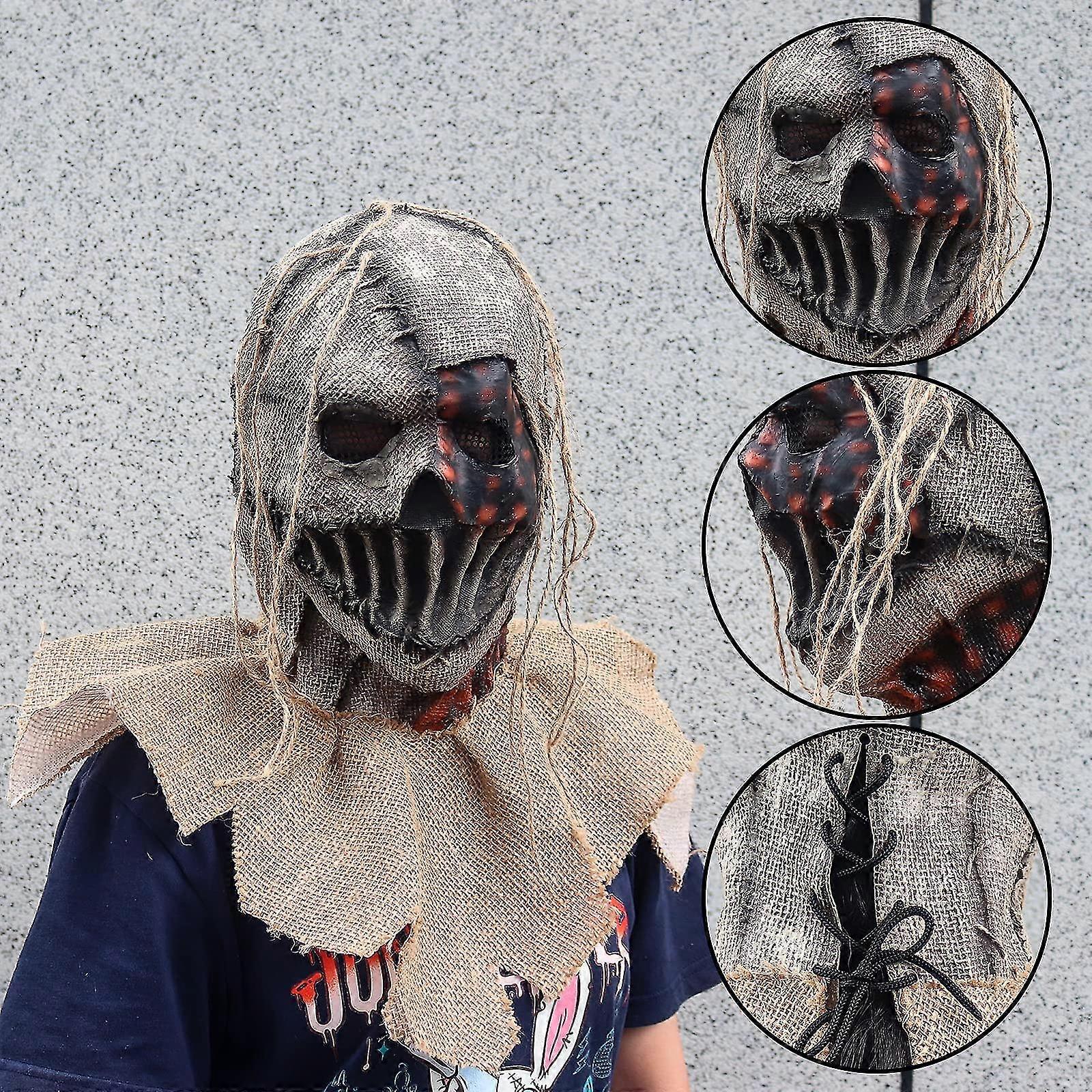 Infinity Gauntlet Scarecrow Clown Zombie Horror Full Head Latex Burlap ...