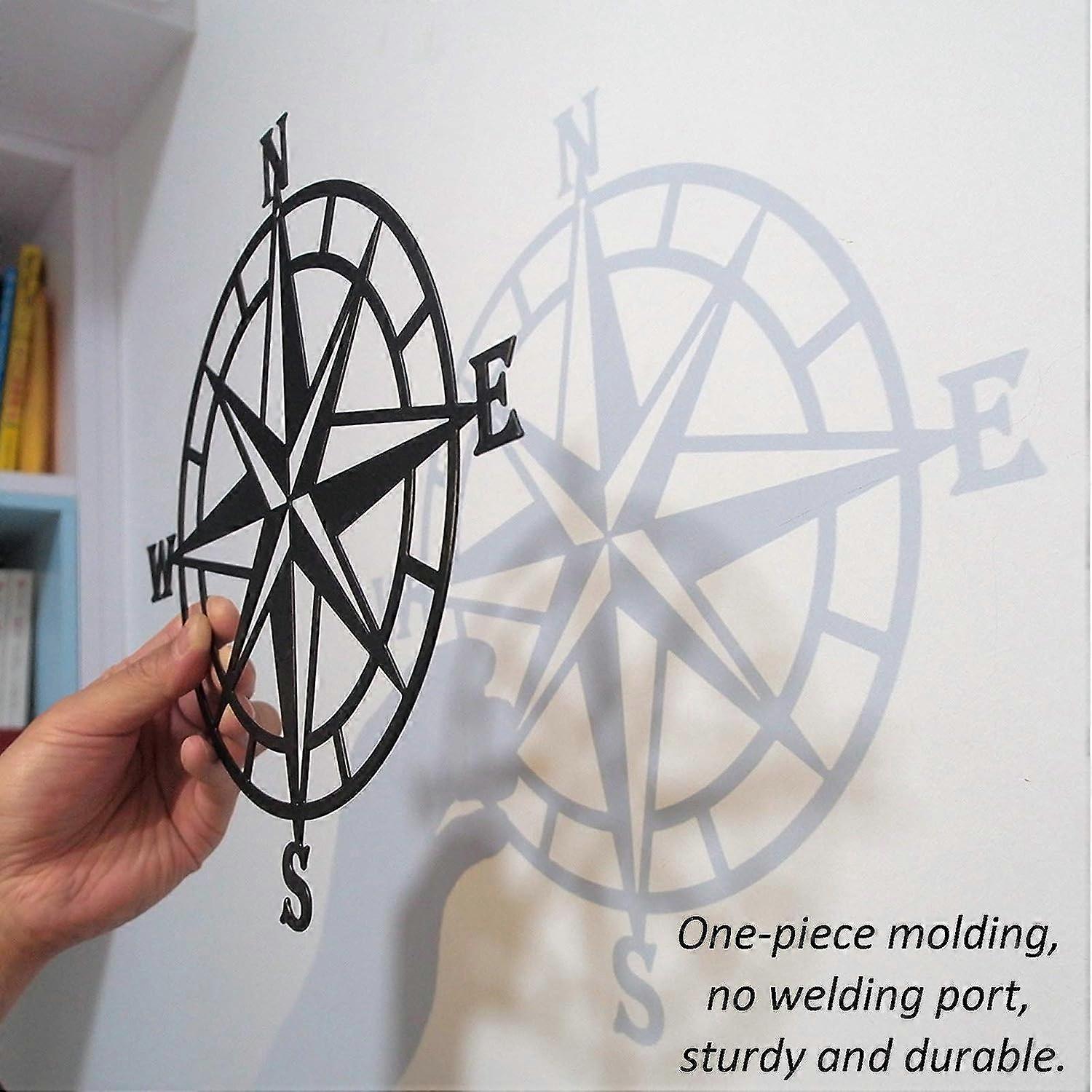 11 Inches Metal Decorative Nautical Compass Wall Decor, Living Room ...