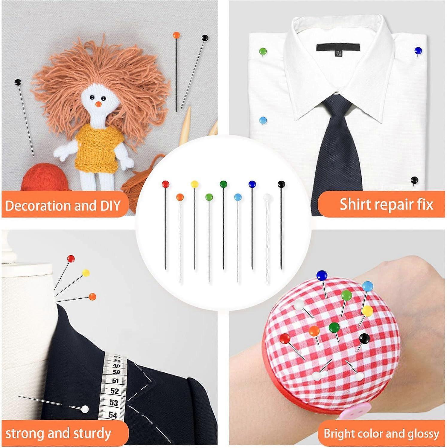 Dressmaking Pins Set - Glass Head Sewing Pins | Fruugo UK