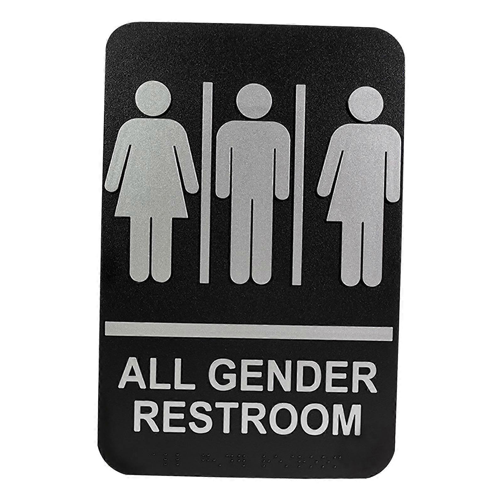 All Gender Restroom Sign Wall Hanging Plaque Gender Neutral Toilet Sign ...