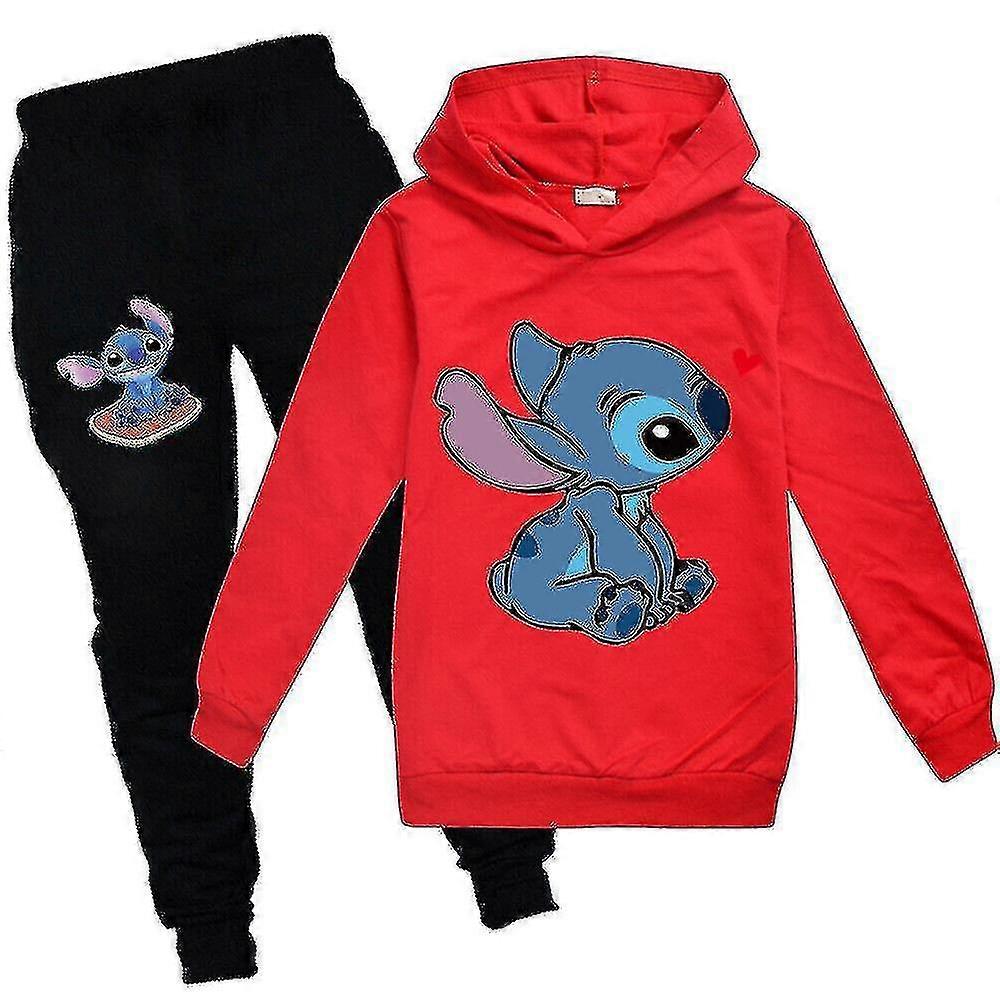Lilo Stitch Tracksuit 2pcs Hooded Top Hoodie Pants Outfit Set Sportwear ...
