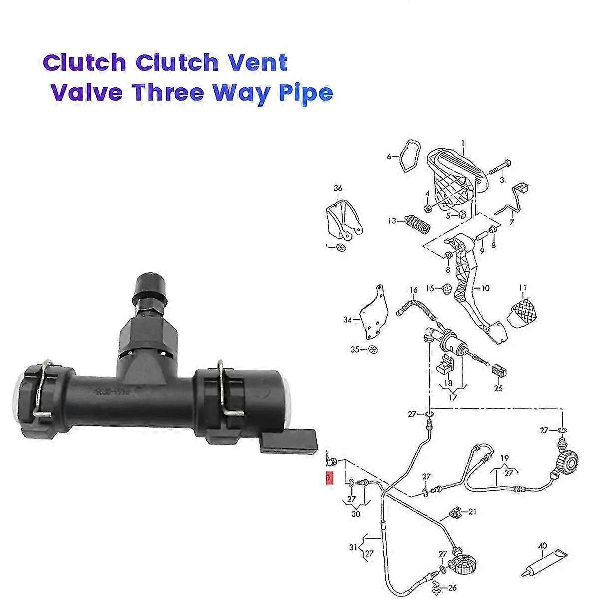 Car Clutch Vent Valve Three Way Pipe 1J0721468E for A3 TT 1J0721468C ...