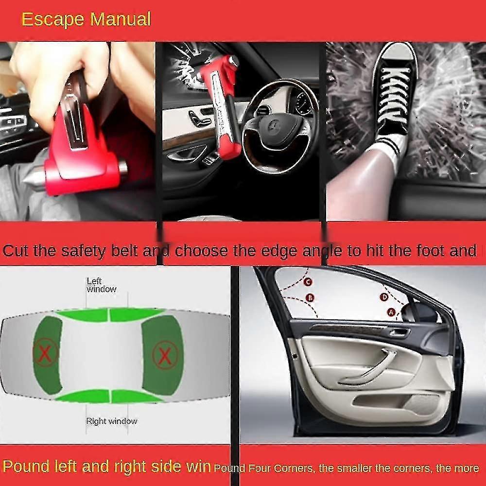 Portable Car Safety Hammer, Premium Tungsten Steel Car Hammer | Fruugo UK