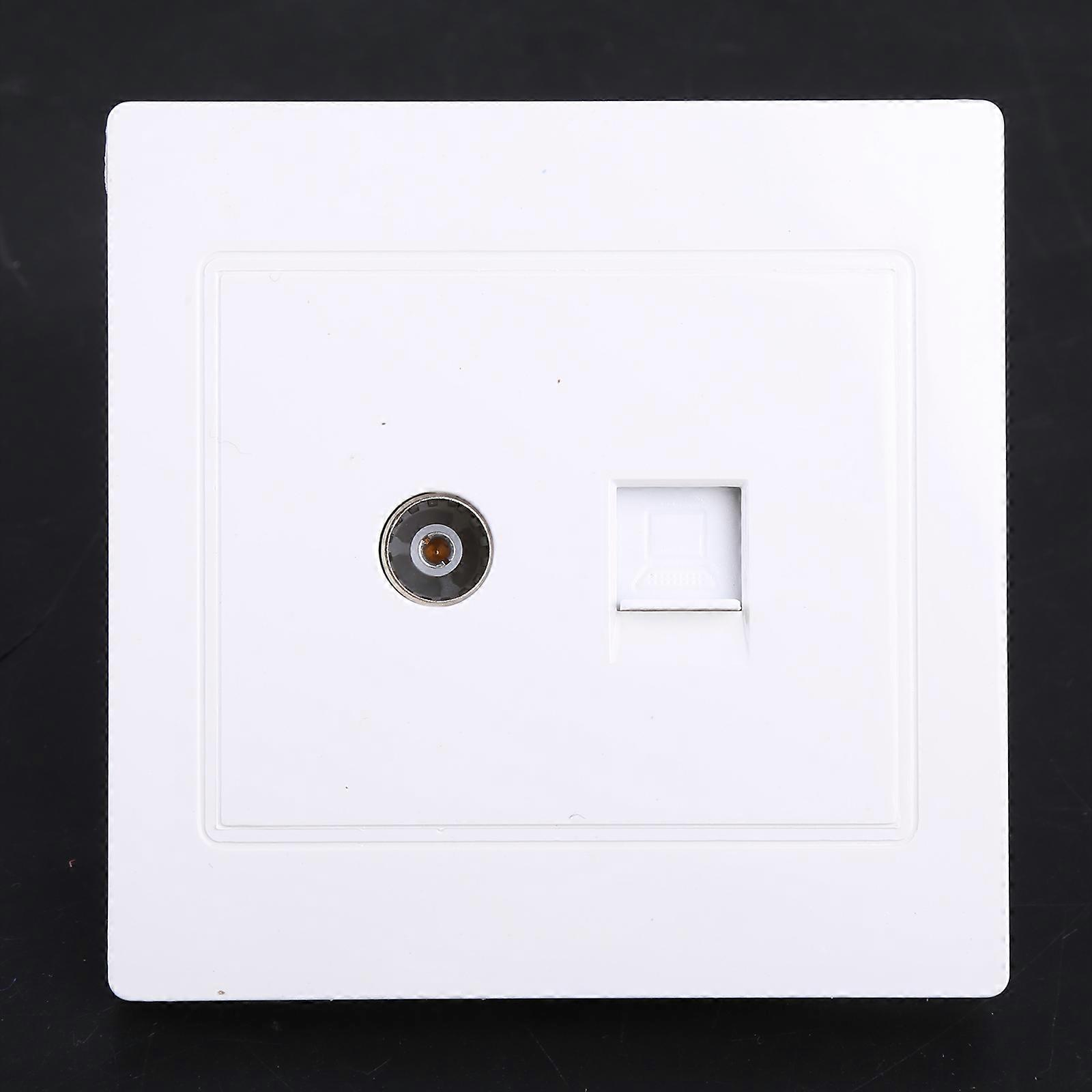 RJ45 Network Adapter+TV Antenna Coaxial Wall Mount Output Faceplate ...