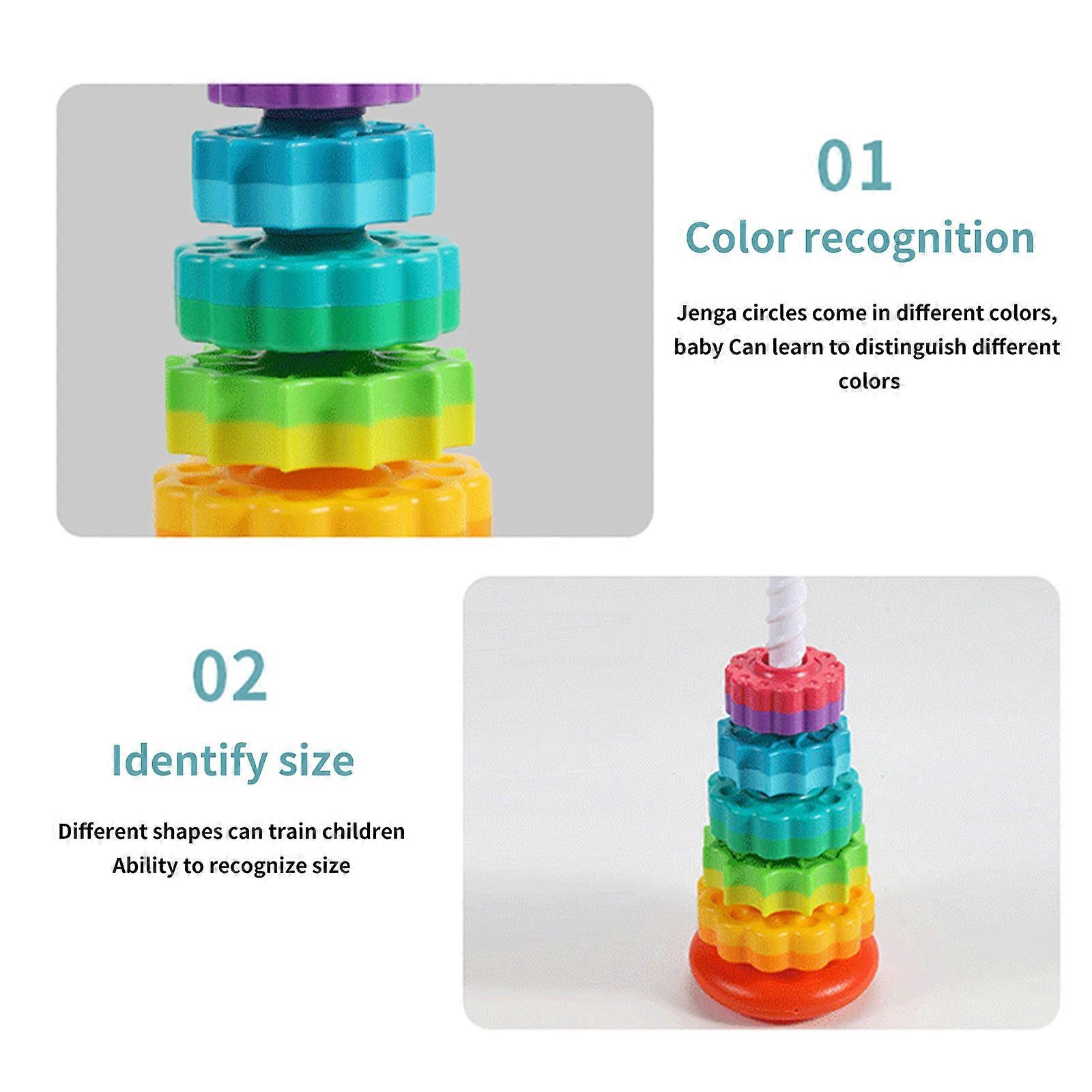 Five Wheel Rotating Tower Rainbow Rotating Tower Toy Rotating Le ...