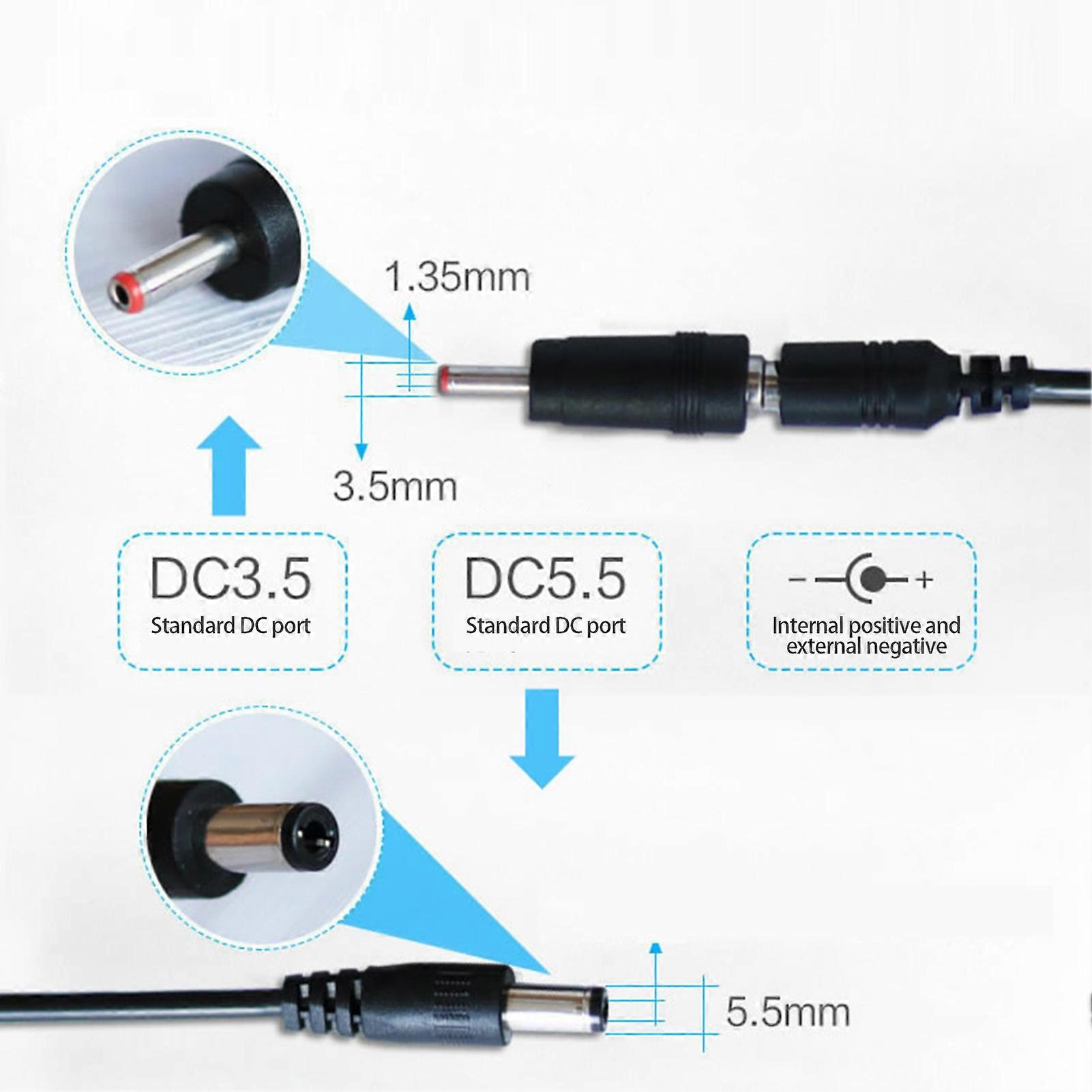 USB to DC Power Cable with DC5.5 to DC3.5 Adapter Voltage Increasing 5V to 9V 12V DC Jack ...