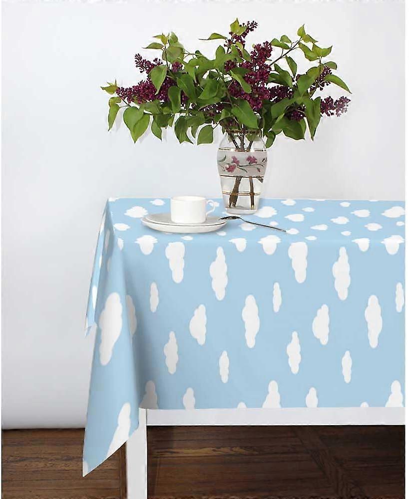 White Clouds on Blue Sky Rectangle Table Cloth Cartoon Weather Nature ...