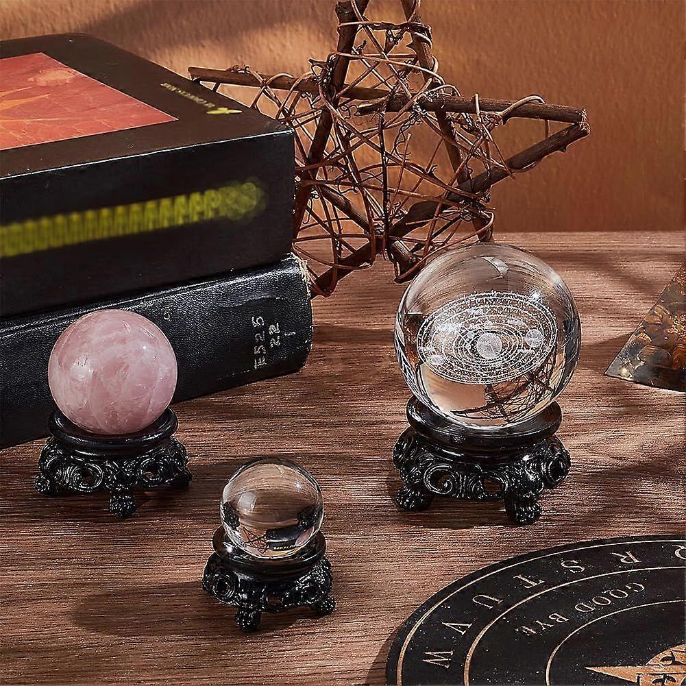 3pcs 3 Sizes Crystal Ball Display Stand Resin Sphere Stands Carved ...