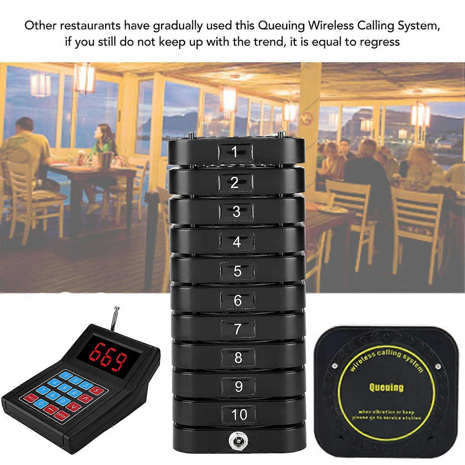 Restaurant Pager System 1 Transmitter 20 Receivers Wireless Calling ...