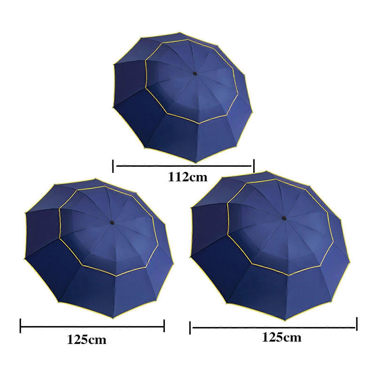 Extra Large Folding Umbrella Double Canopy Sun Blocking UV Protection ...