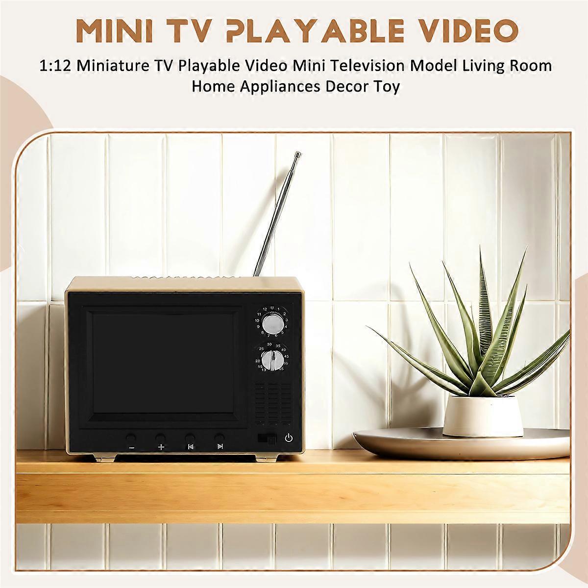 1:12 Miniature TV Playable Video Mini Television Model | Fruugo UK