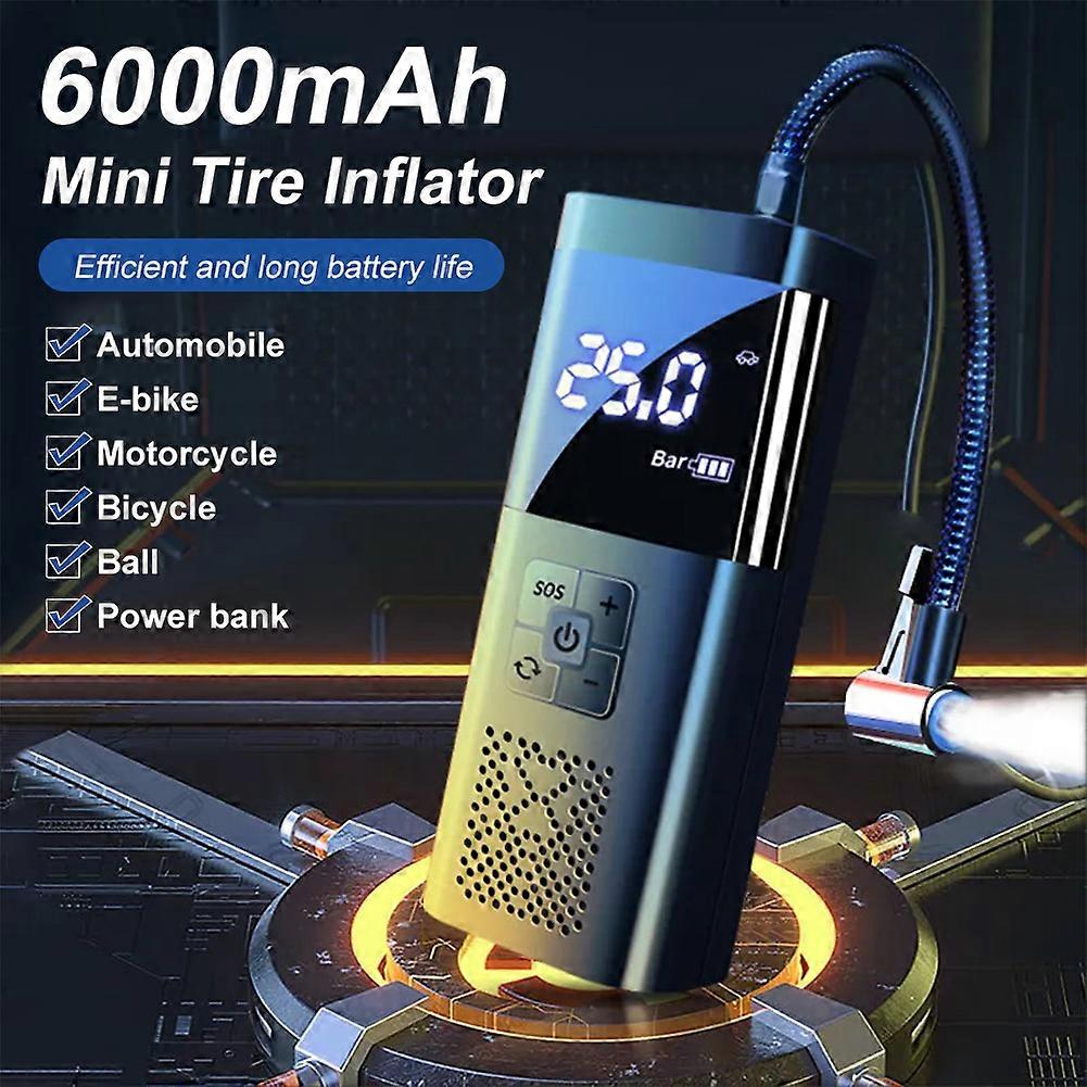 Mini Car Tire Inflator Portable Air Compressor Rechargeable Wireless ...