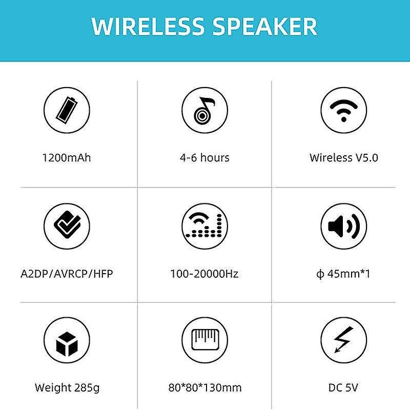 Tws Led Light Speaker Portable Bluetooth Outdoor Loundspeaker Subwoofer ...