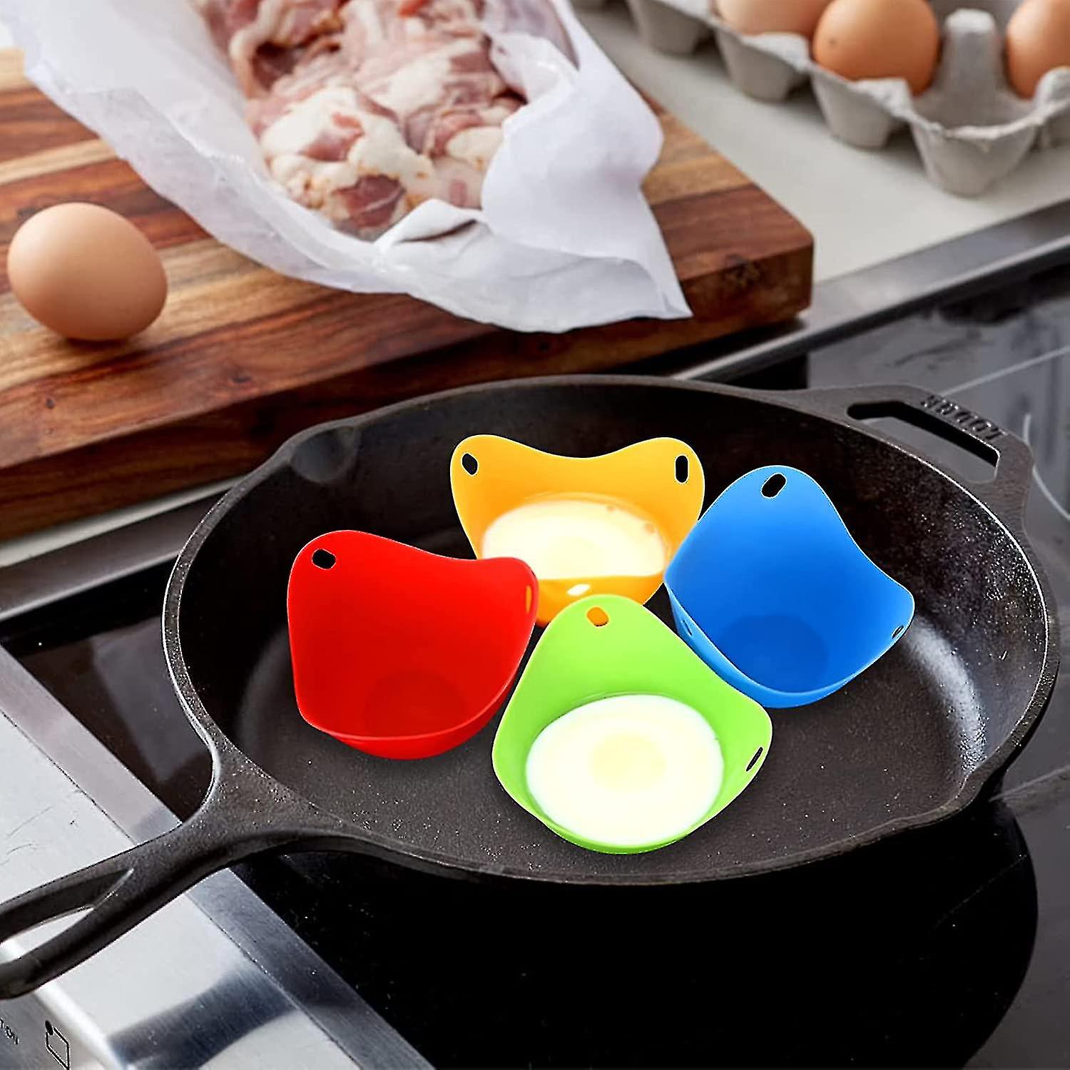 4 Pack Silicone Egg Poacher Cups, Nonstick Egg Poacher Set Microwave Or ...