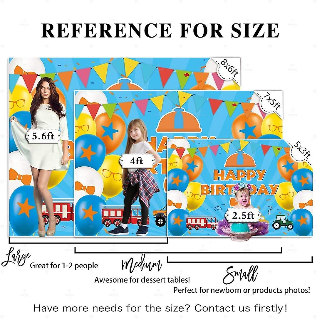 5x3ft Happy Birthday Themed Blue Party Backdrop For Kids Birthday ...