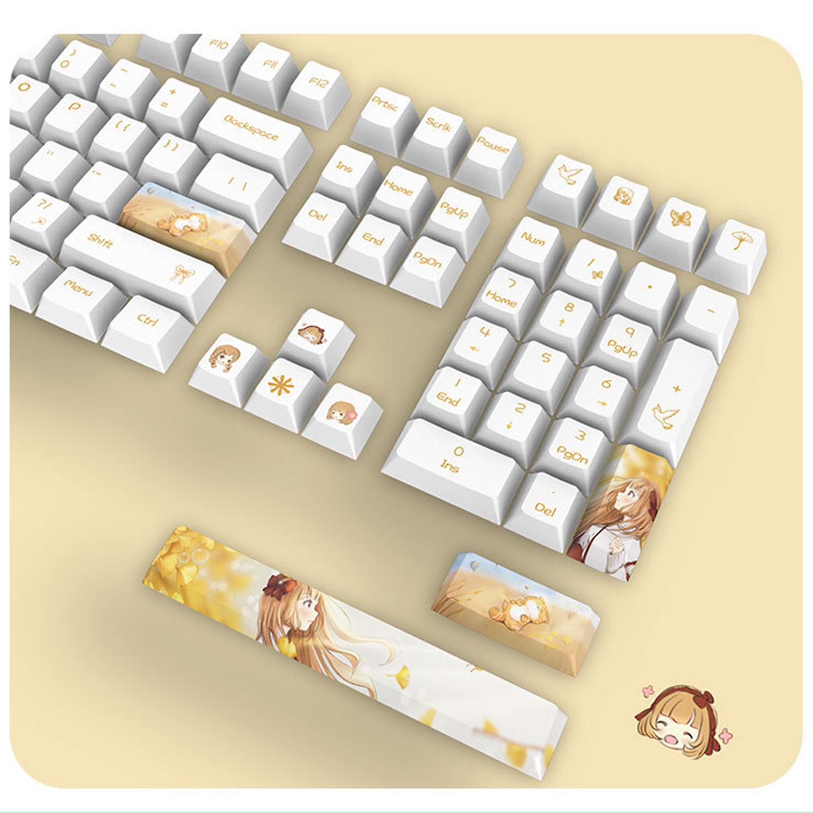 PBT Dye Sub Keycaps 130pcs Cherry Profile Game Keycap Set for Gaming ...