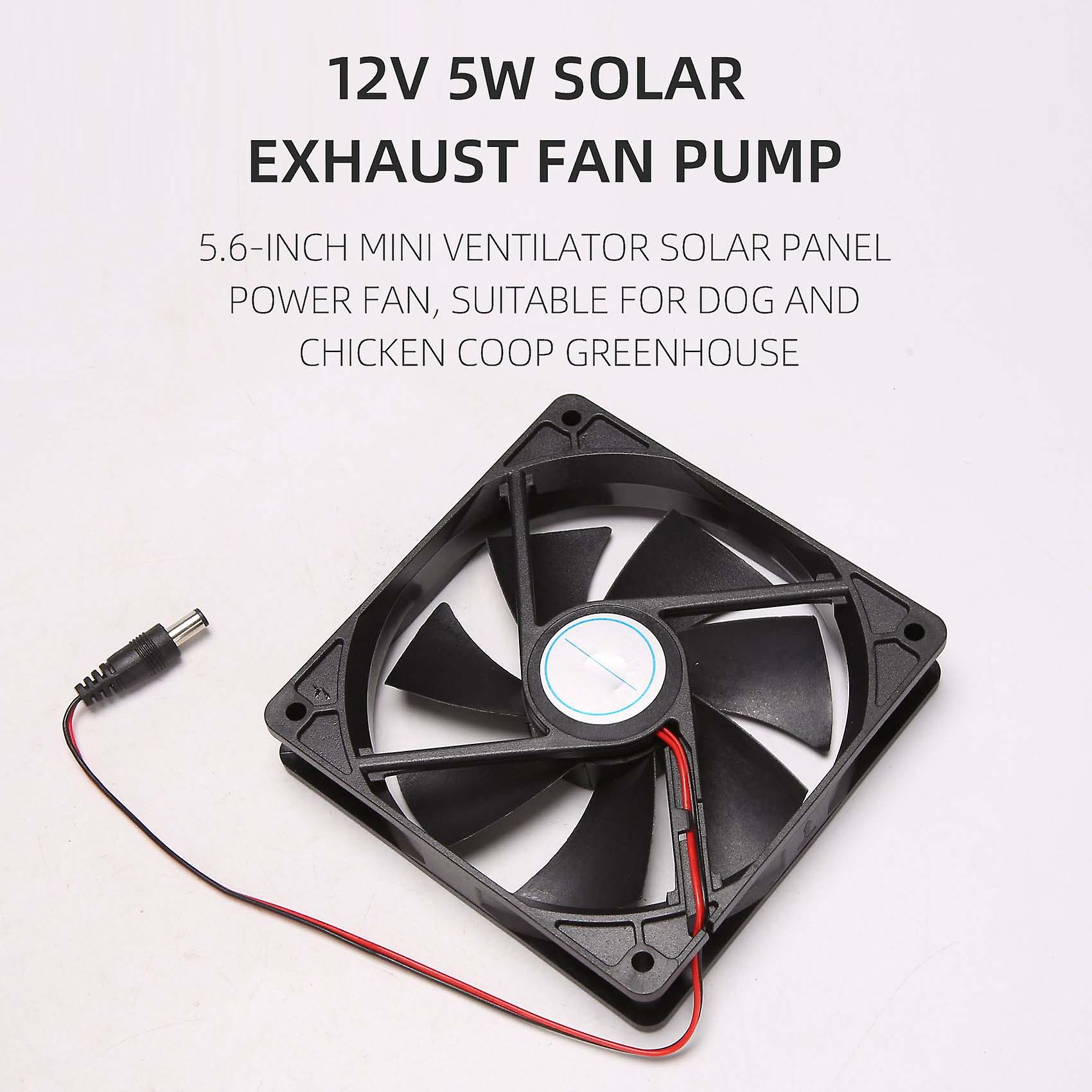 12v 5w Solar Exhaust Fan Air Extractor 5.6inch Mini Ventilator Solar ...