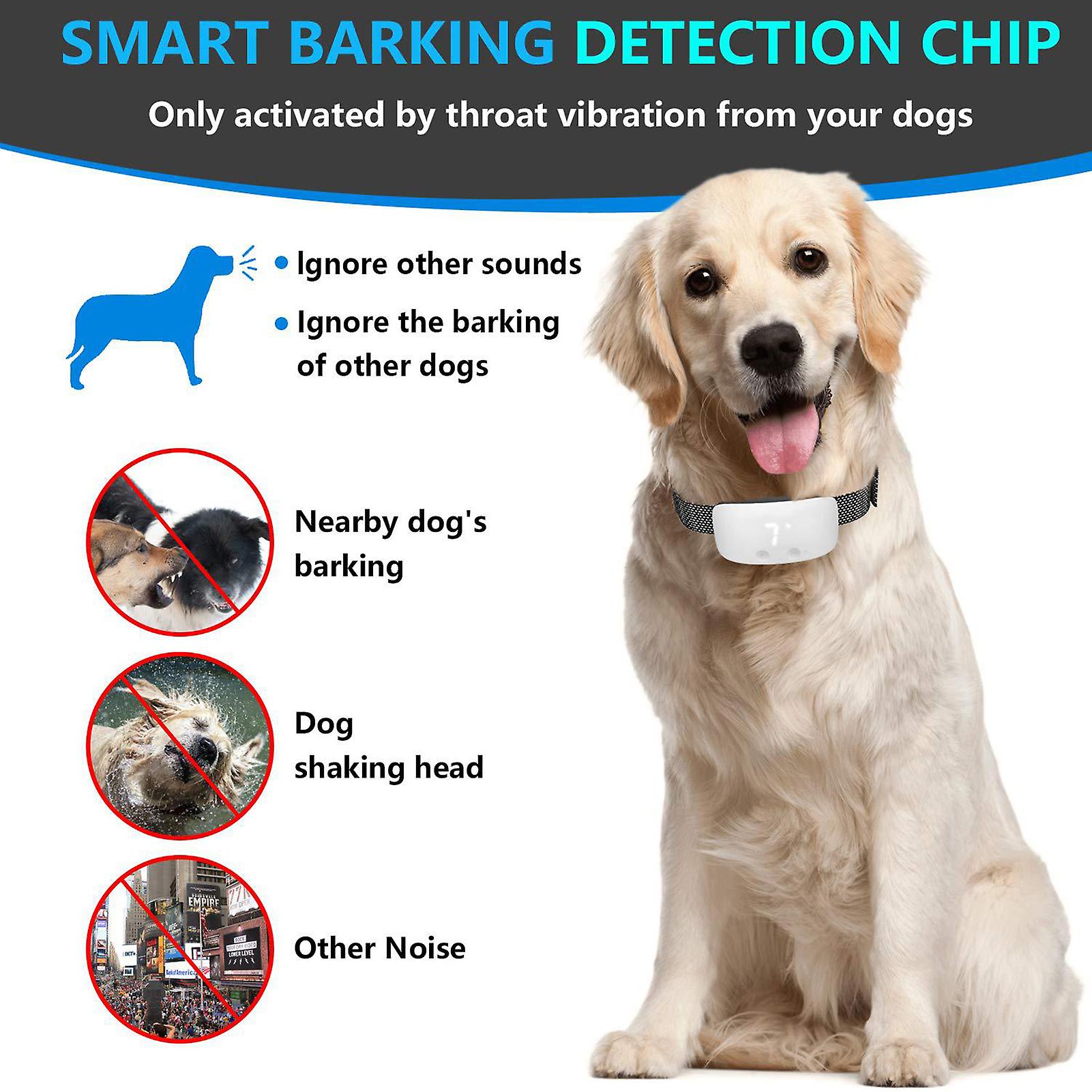 Dog Bark Barking Collar Rechargeable Anti Barking Training Collar ...