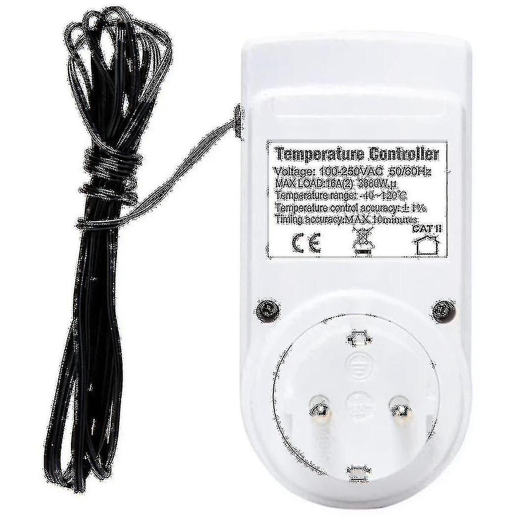 2x Multi-function Thermostat Temperature Controller Socket Outlet With Timer Switch 16a Heating ...