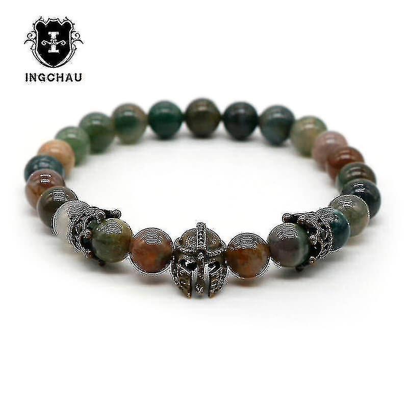 Antique Bronze Roman Knight Warrior Spartan Bracelet Men Jewelry Lava ...