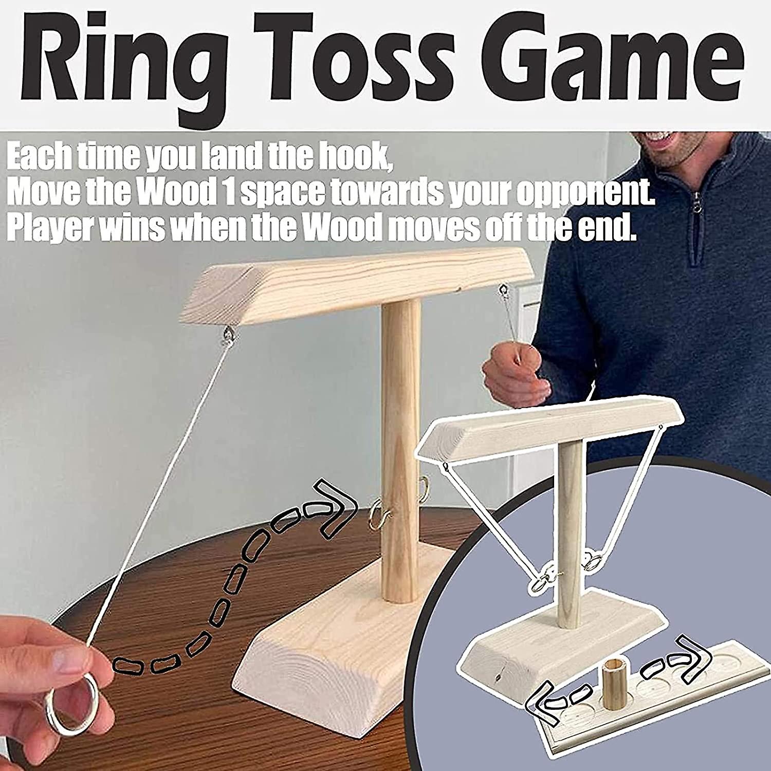 Craggy Ring Toss Game - Handmade Wooden Throwing with Shot Ladder ...