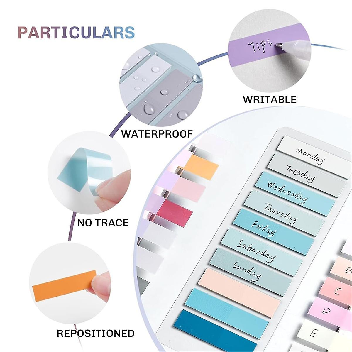 2400 PCS Sticky Tabs,120 Colors Writable Sticky Note Tabs for Binders ...