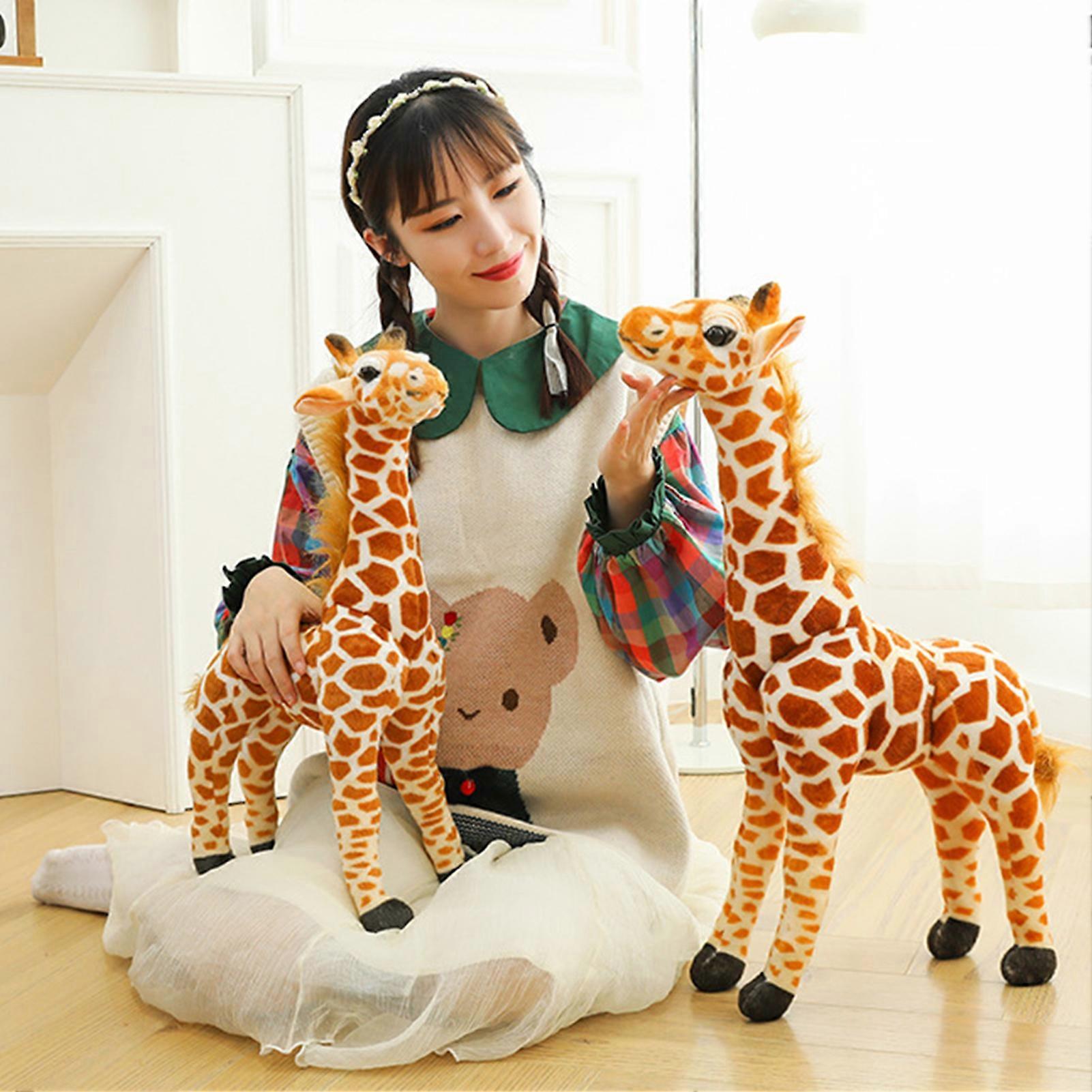 Realistic Giraffe Plush Toy Standing Soft Fluffy Stuffed Animal Plushie ...