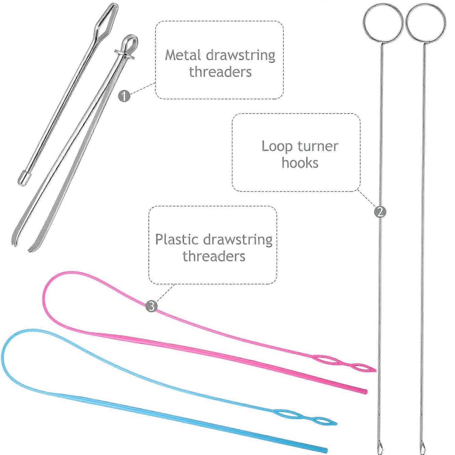 6 Pieces Sewing Loop Kit, Loop Turner Hook Flexible Drawstring Threader ...