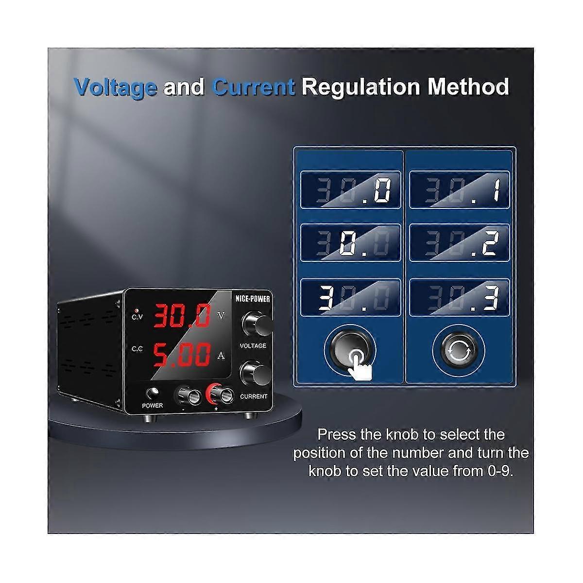 Dc Power Supply Variable, 30v 5a Adjustable Switching Regulated Power ...