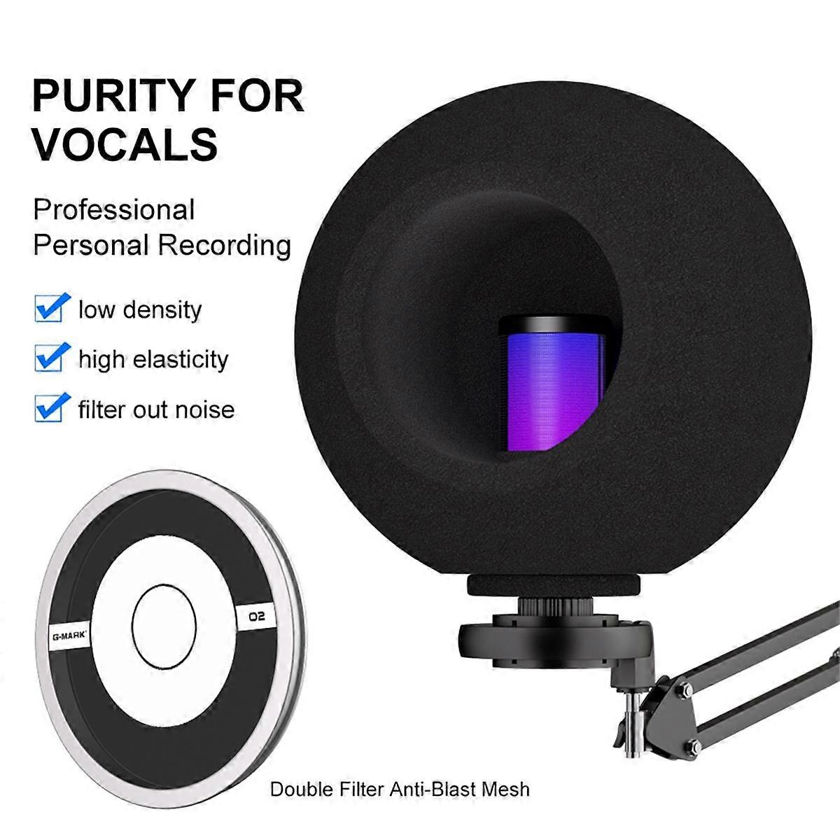 O2 Microphone Wind Filter Shield Acoustic for Record Studios Mic Sound ...