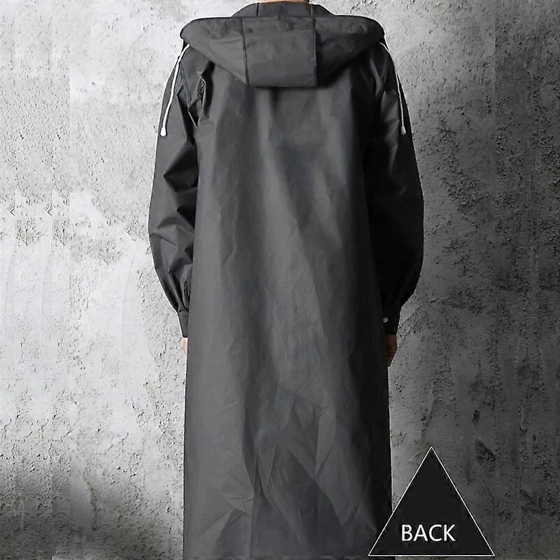 Waterproof Long Black Raincoat Men Rain Coat Hooded Trench Jacket ...