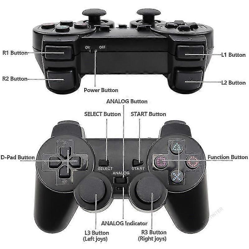 Wireless Controller For Sony Playstation 2 Gamepad Dual Vibration Shock ...