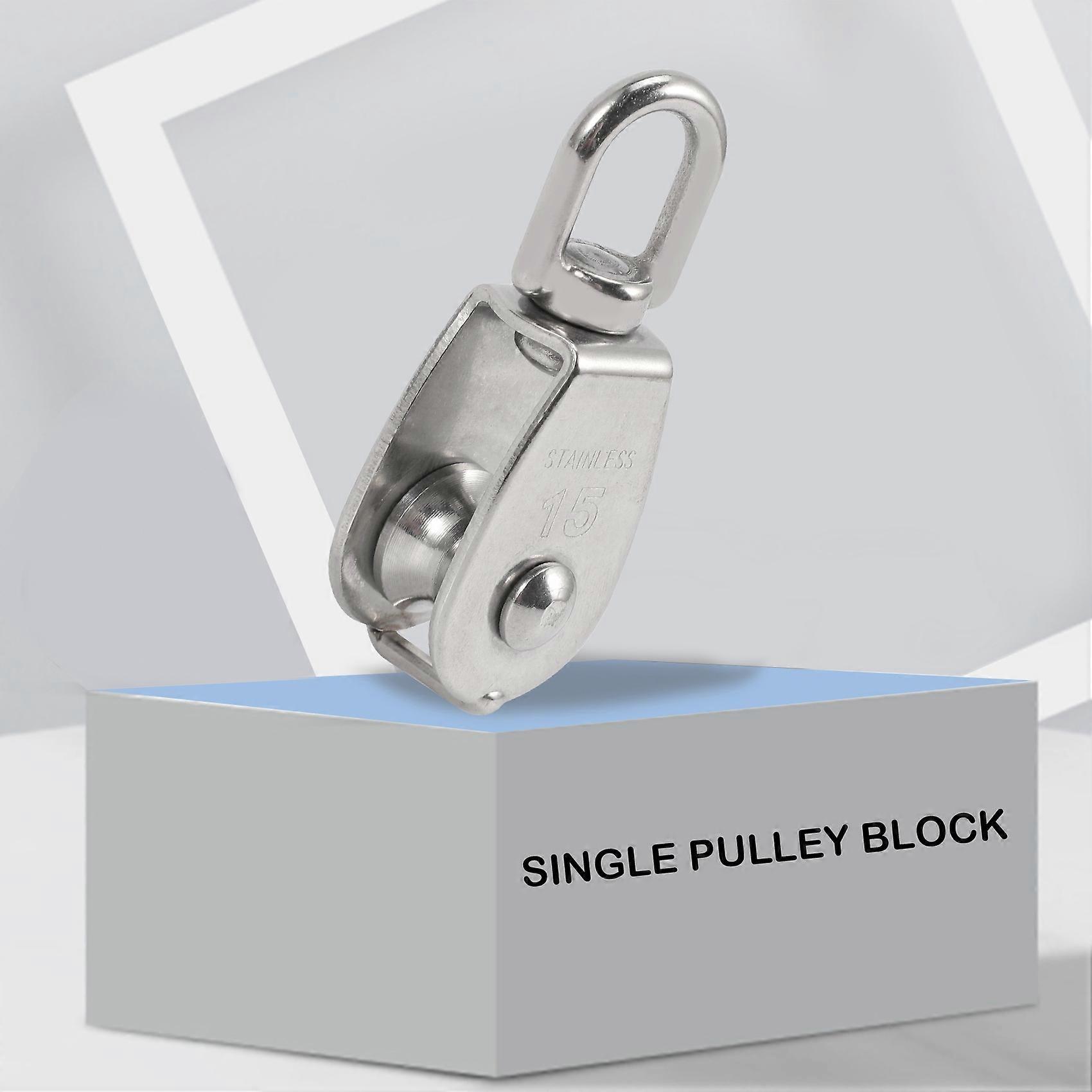 4PCS Single Pulley Block M15 Stainless Steel Small Pulley Roller for ...