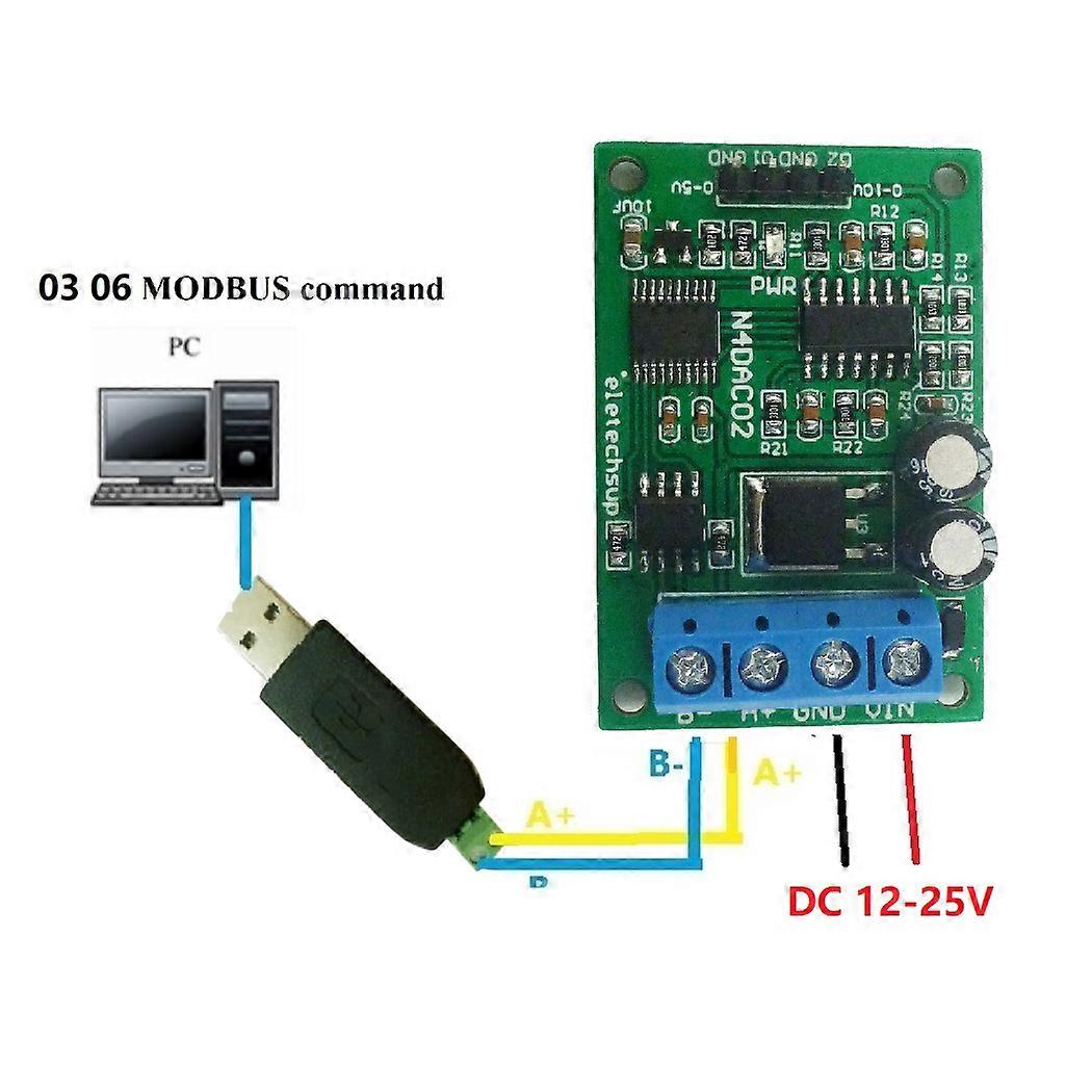 DC 12V 0-5V 0-10V Voltage Signal Generator DAC Converter Module RS485 ...