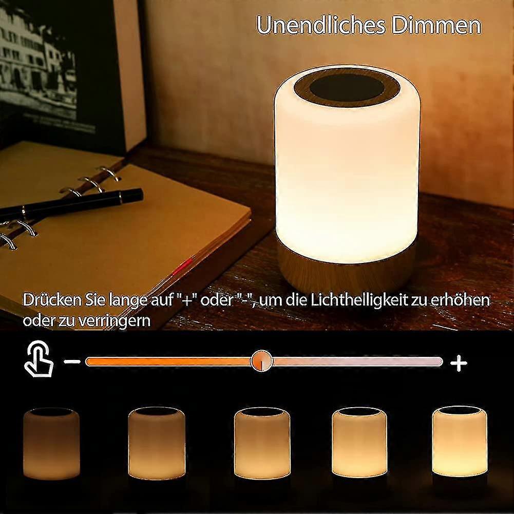 Led Bedside Lamp Touch Dimmable, Table Lamp Battery Operated 8 Colors ...
