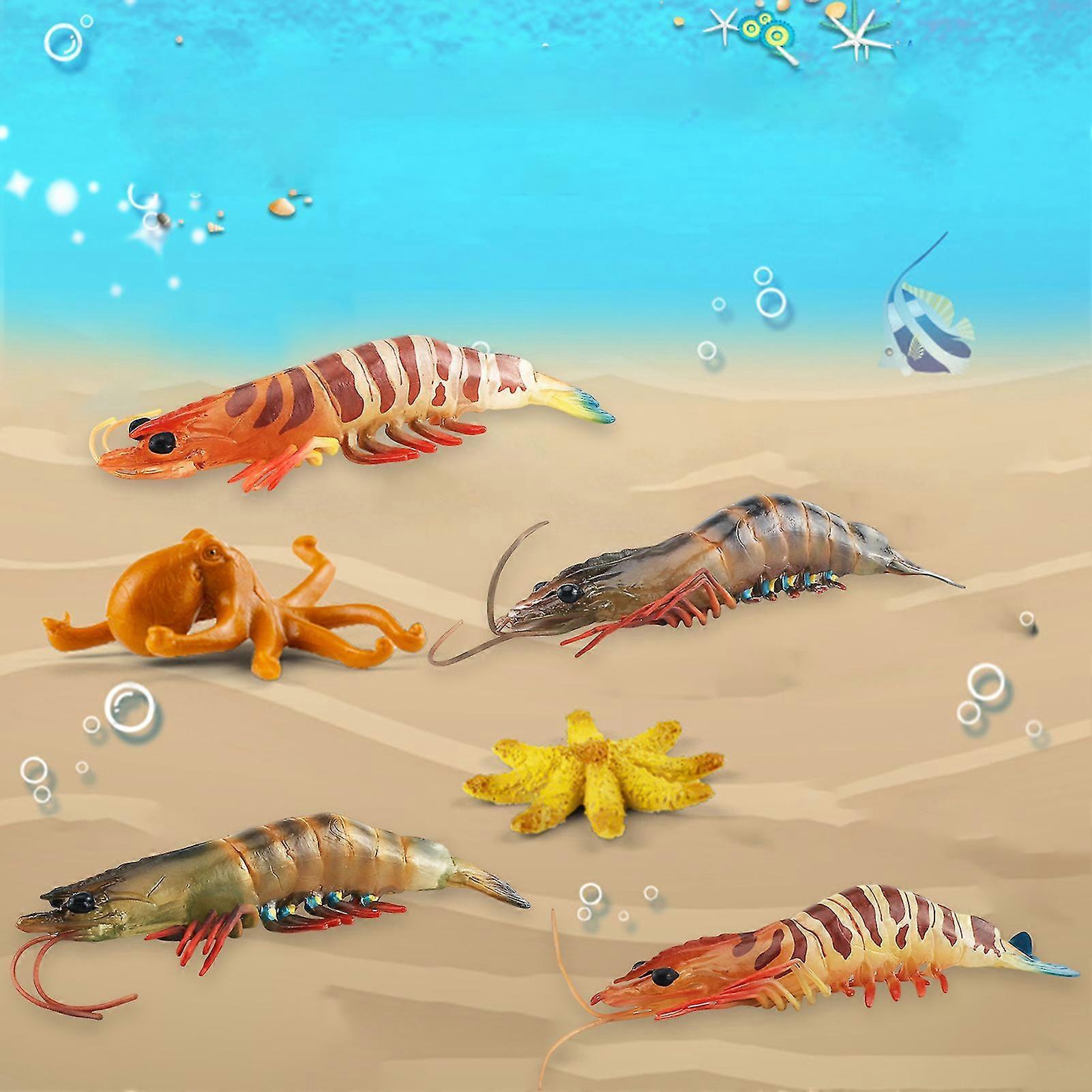 Shrimp Statue Model Realistic Penaeus-monodon Tiger Shrimp Miniature ...