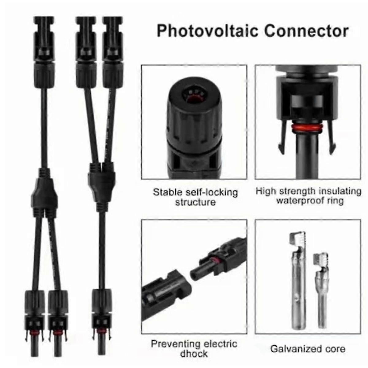 Solar Connectors Y Branch Parallel Pv Adapter Cable Wire Plug Tool Kit ...
