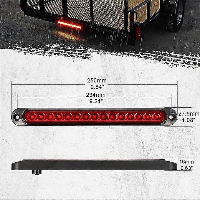 2 Pcs Trailer Brake Tail Light Bar 12-24V 15 LED, Waterproof Tail ...