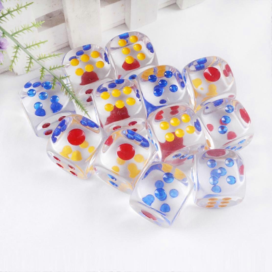 25mm Jumbo Dice with Colored Dots,6-Sided Transparent Dice,Fun Six ...
