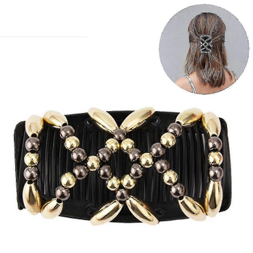 Double-row Insert Comb Hair Iron Hair Combs Magic Wooden Beads Double ...